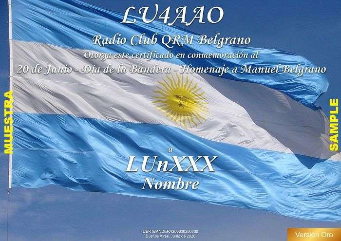 Argentina Flag Day Award and Special QSL (2026)